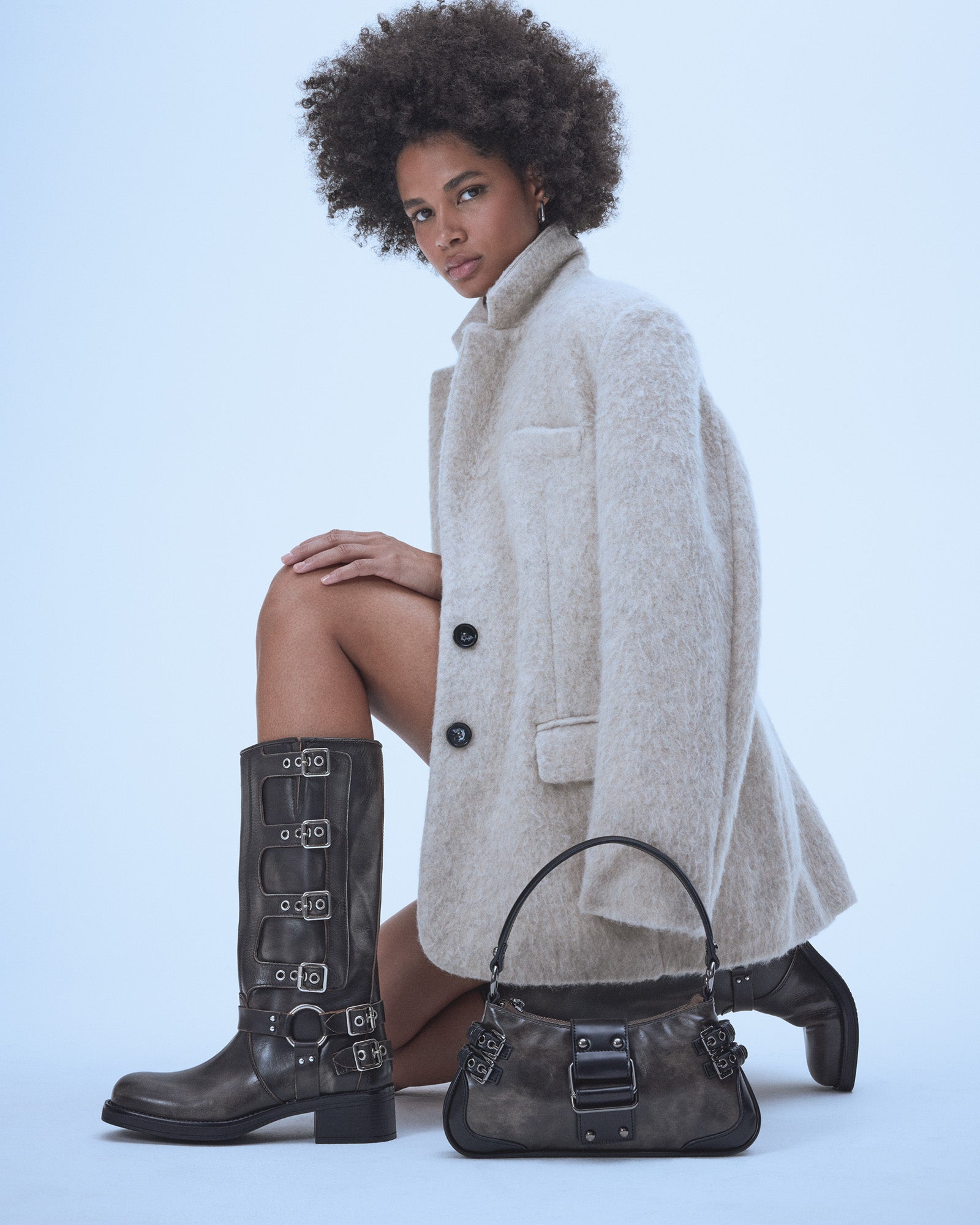 ROCKY Brown Distressed Knee High Moto Boots | Women's Boots – Steve Madden