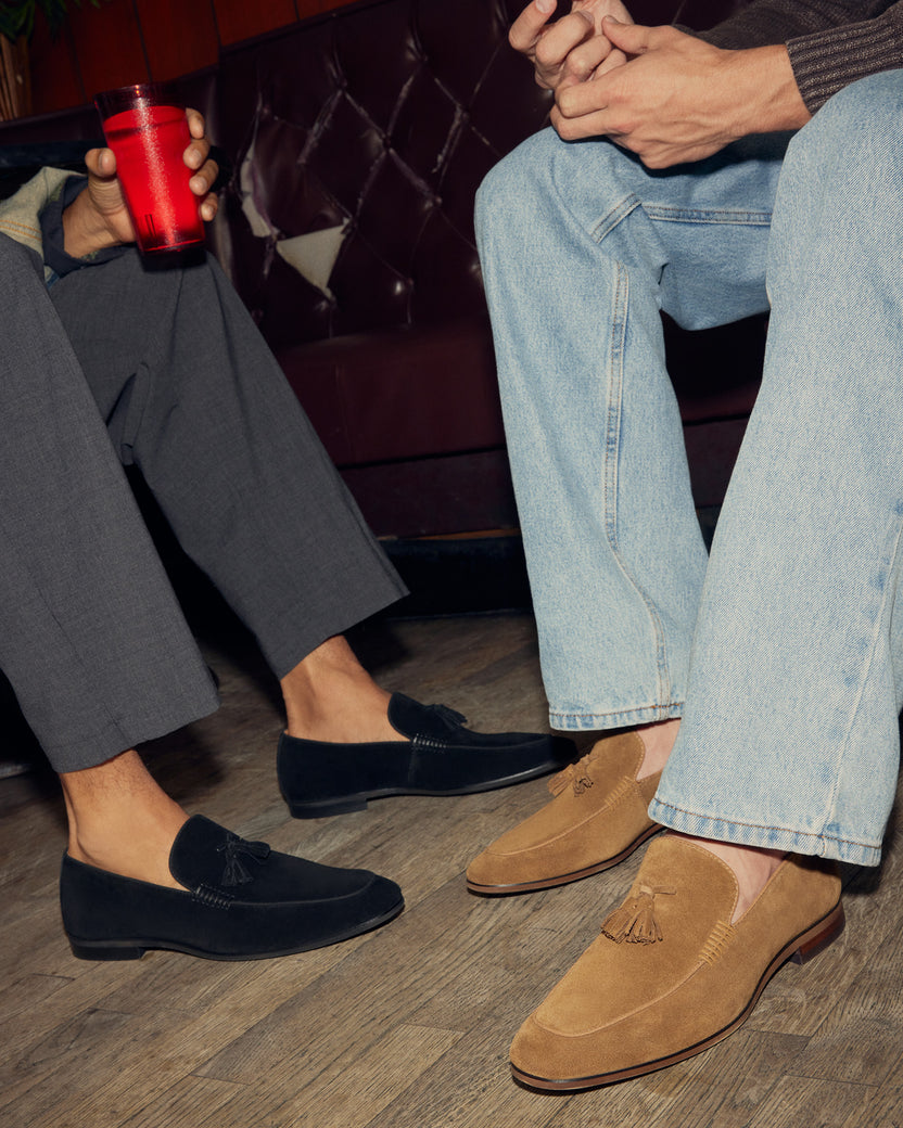 ONDRE Tan Suede Tassel Loafer | Men's Dress Shoes – Steve Madden