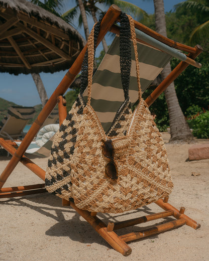 BORA Bag Natural Multi | Women's Raffia Hobo Shoulder Bag – Steve Madden