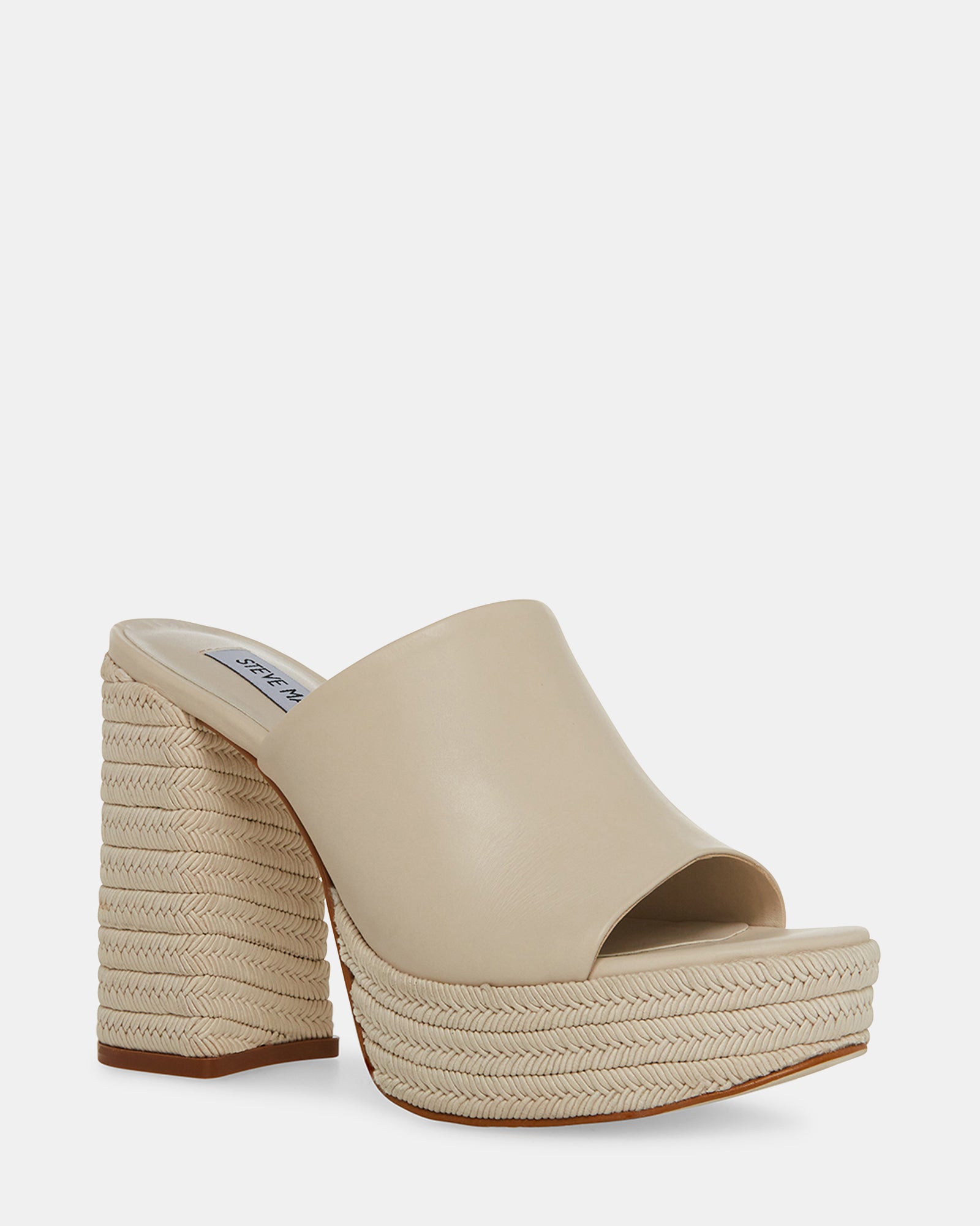 DARBY Bone Leather Platform Mule Block Heel | Women's Heels – Steve Madden