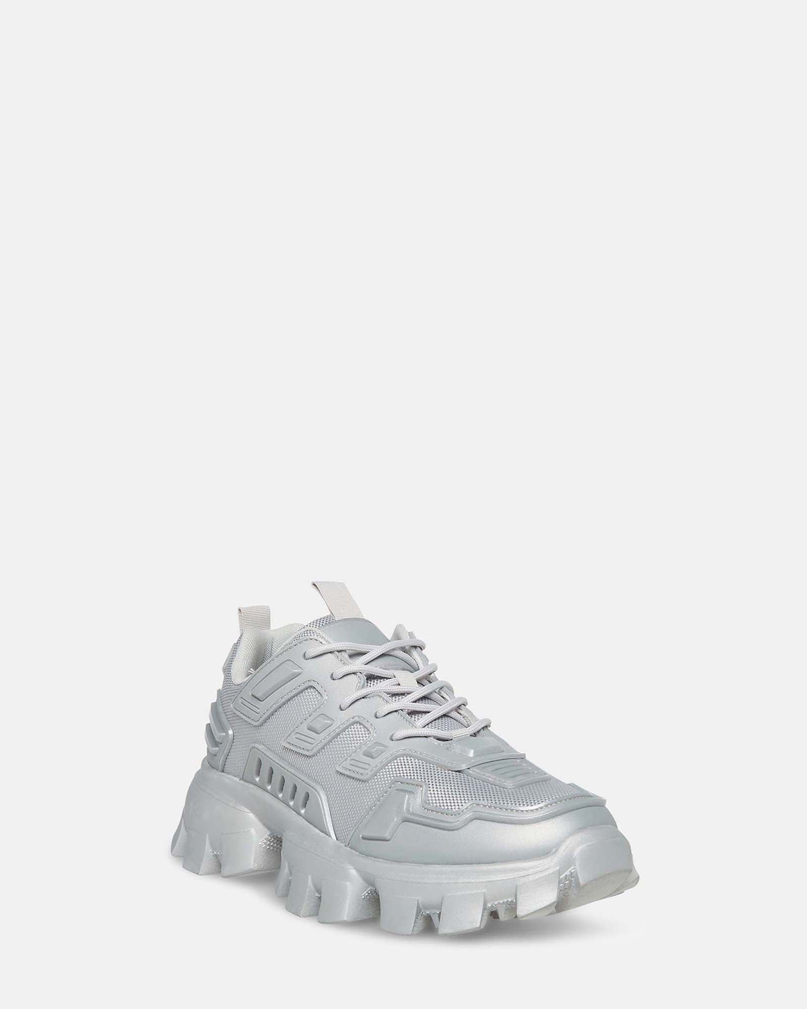 PONCED Silver Low-Top Lace-Up Sneaker | Women's Sneakers – Steve Madden