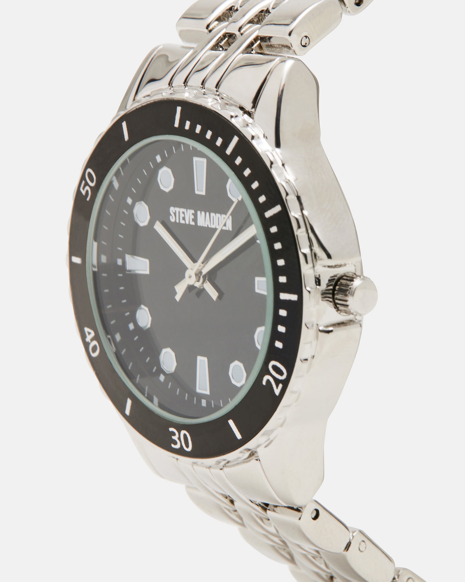 CLASSIC STATEMENT WATCH Black/Silver | Women's Watches – Steve Madden