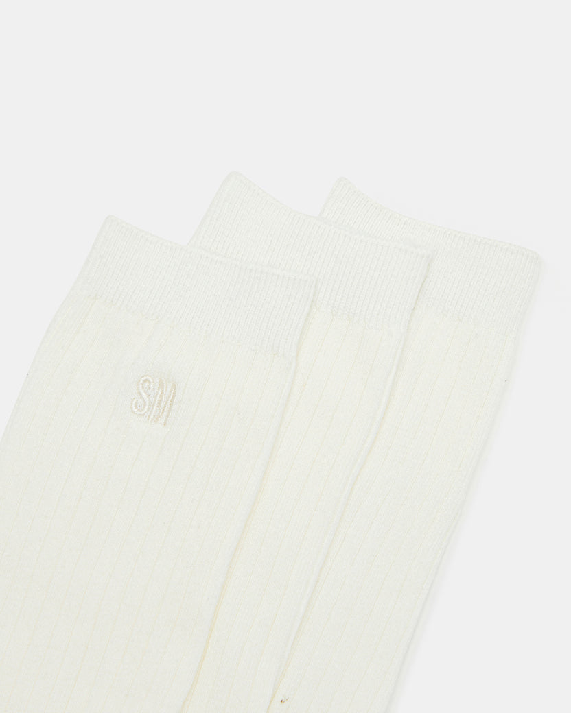 CASUAL HIGH CREW SOCKS IVORY | Men's High Cotton Crew Quarter Socks ...