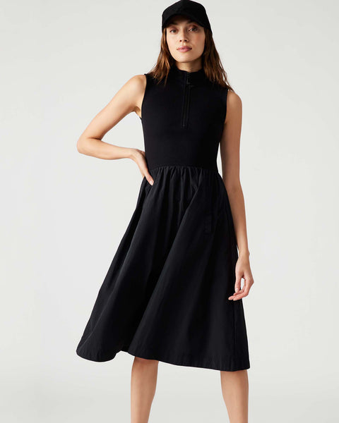 BERLIN Dress Black | Women's Mock Neck Midi Dress – Steve Madden