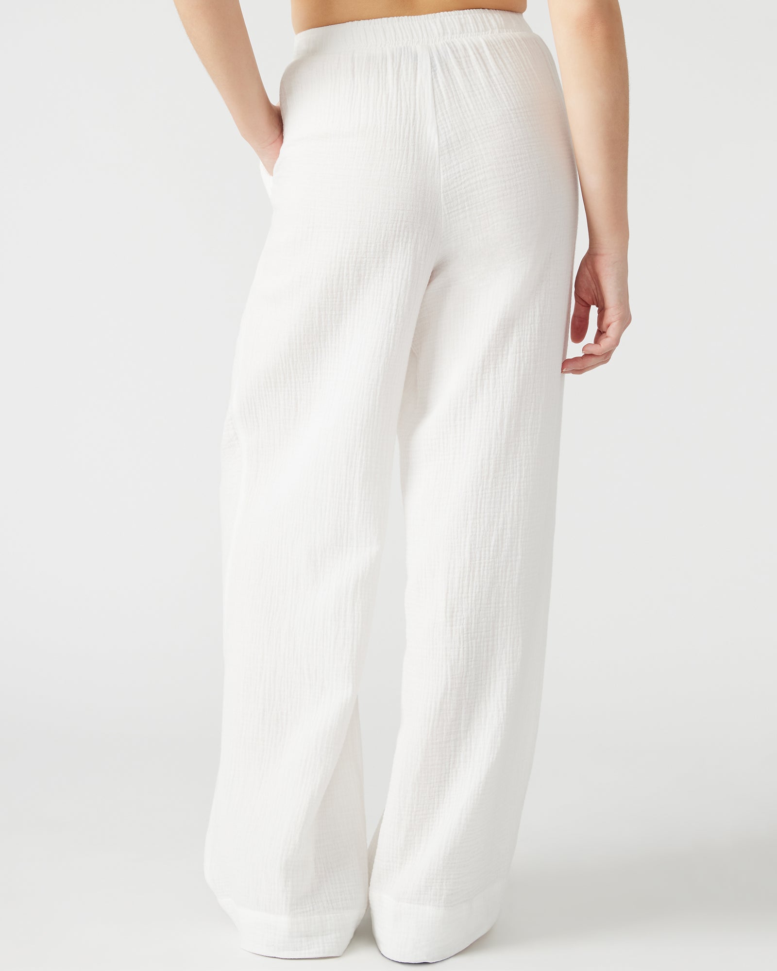JUNE Pant White | Women's Wide Leg Lounge Pants – Steve Madden