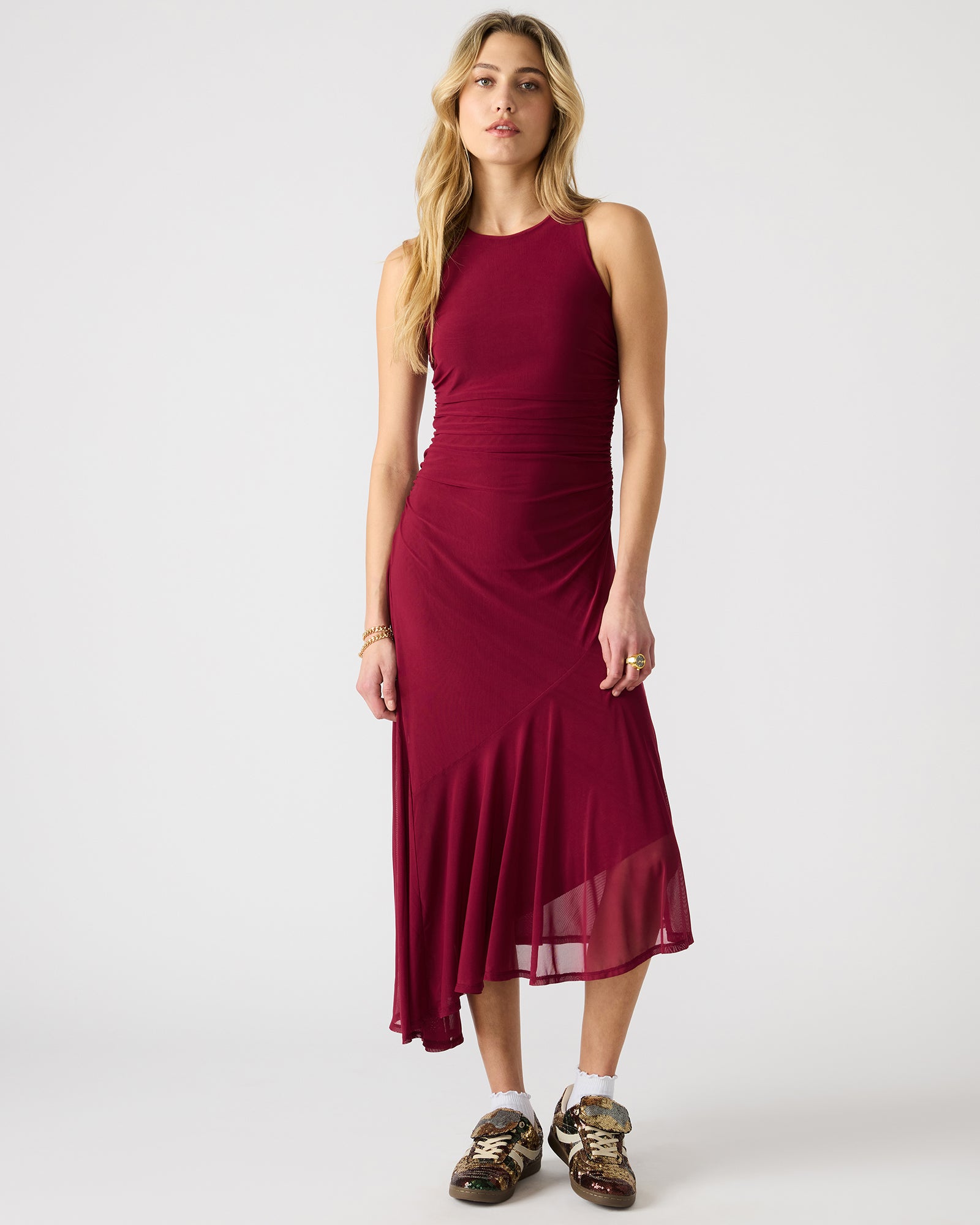 LANEY Dress Red | Women's Sleeveless Flowy Dress – Steve Madden