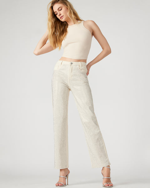 JESSE Jean White | Women's Rhinestone Studded Jeans – Steve Madden