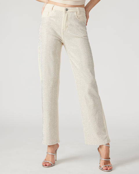 JESSE Jean White | Women's Rhinestone Studded Jeans – Steve Madden