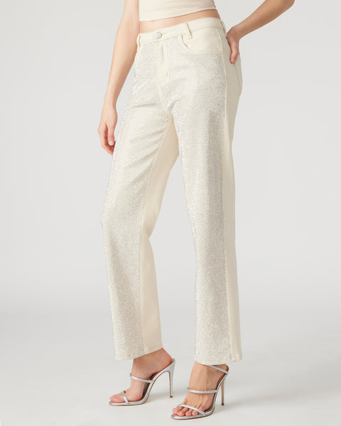 JESSE Jean White | Women's Rhinestone Studded Jeans – Steve Madden
