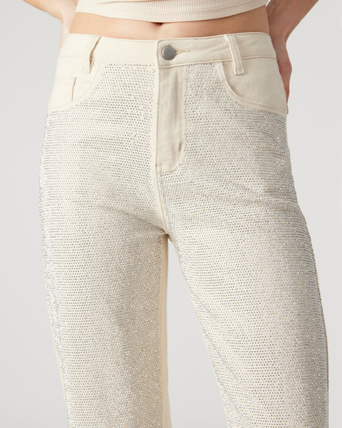 JESSE Jean White | Women's Rhinestone Studded Jeans – Steve Madden