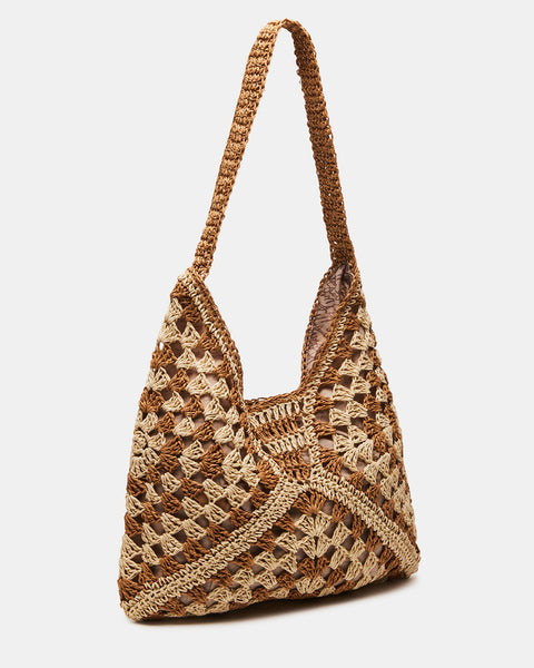 BORA Bag Natural Multi | Women's Raffia Hobo Shoulder Bag – Steve Madden