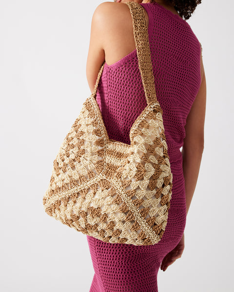 BORA Bag Natural Multi | Women's Raffia Hobo Shoulder Bag – Steve Madden