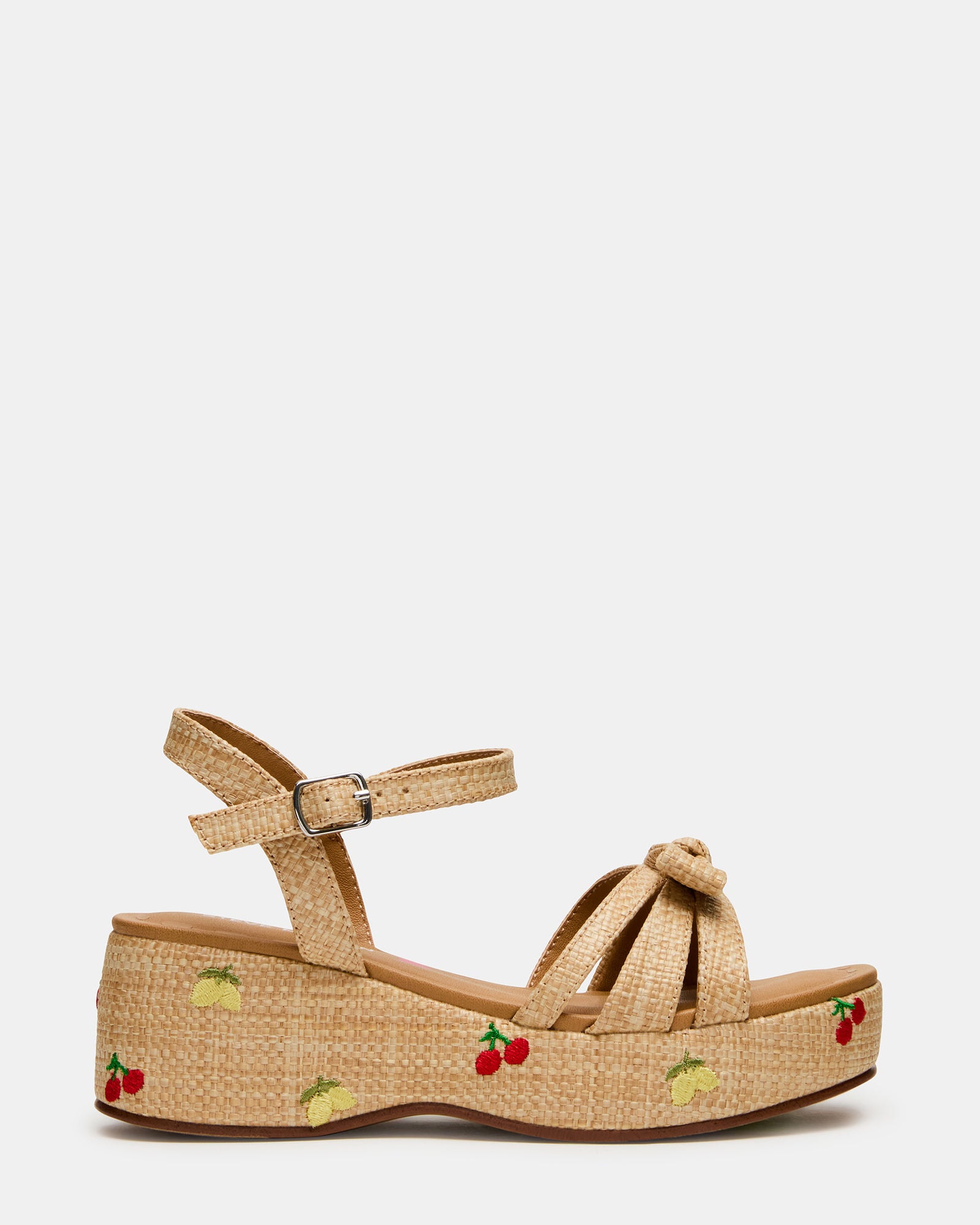 Kids' MAGENTA Natural Multi Strappy Wedge Sandal – Steve Madden