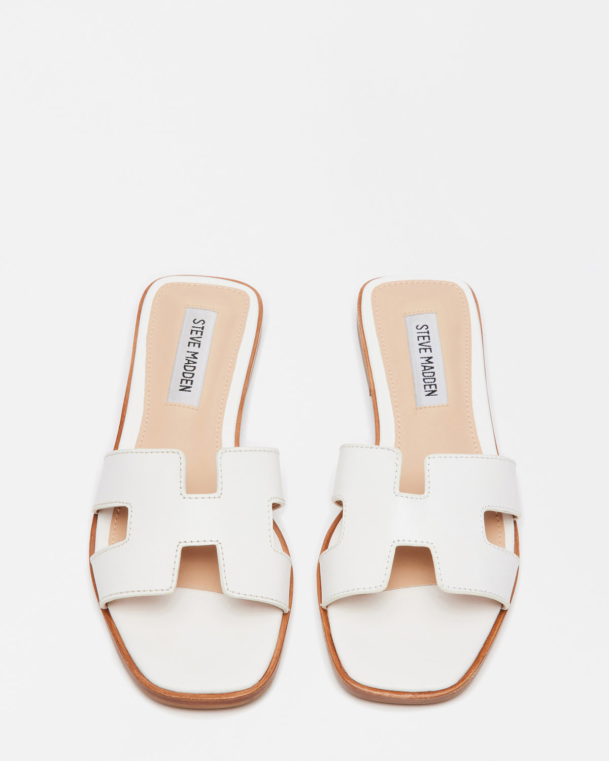 HADYN White Leather Sandal | Women's Designer Sandals – Steve Madden