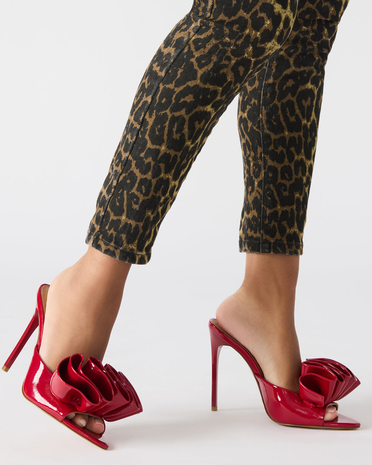 AFFINITY Red Patent Women's Multi Pointed-Toe Stiletto Mule Heel ...