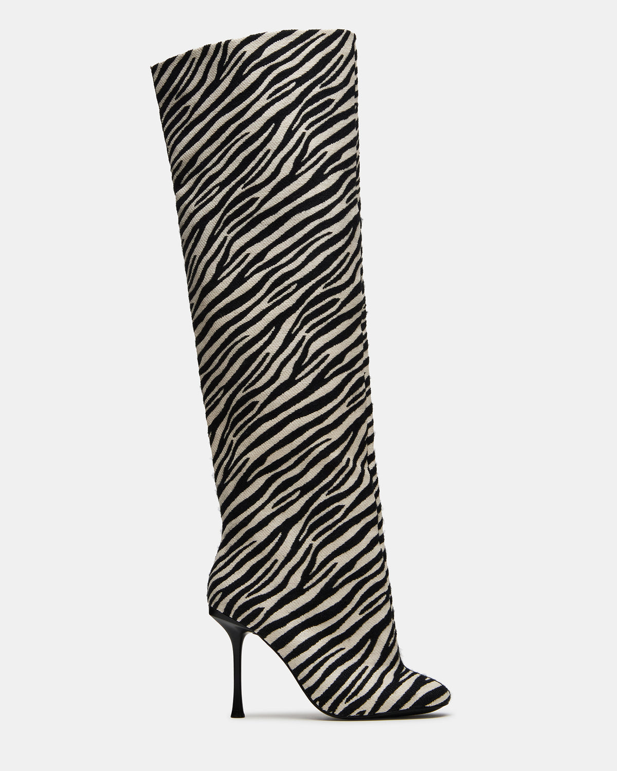 ALLURING Zebra Over-The-Knee Square-Toe Heeled Women's Boot – Steve Madden