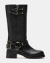ASTOR Black Leather Knee-High Boot | Women's Boots – Steve Madden