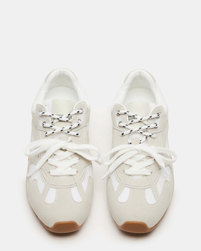 AZIEL White Low-Top Lace-Up Women's Sneakers – Steve Madden