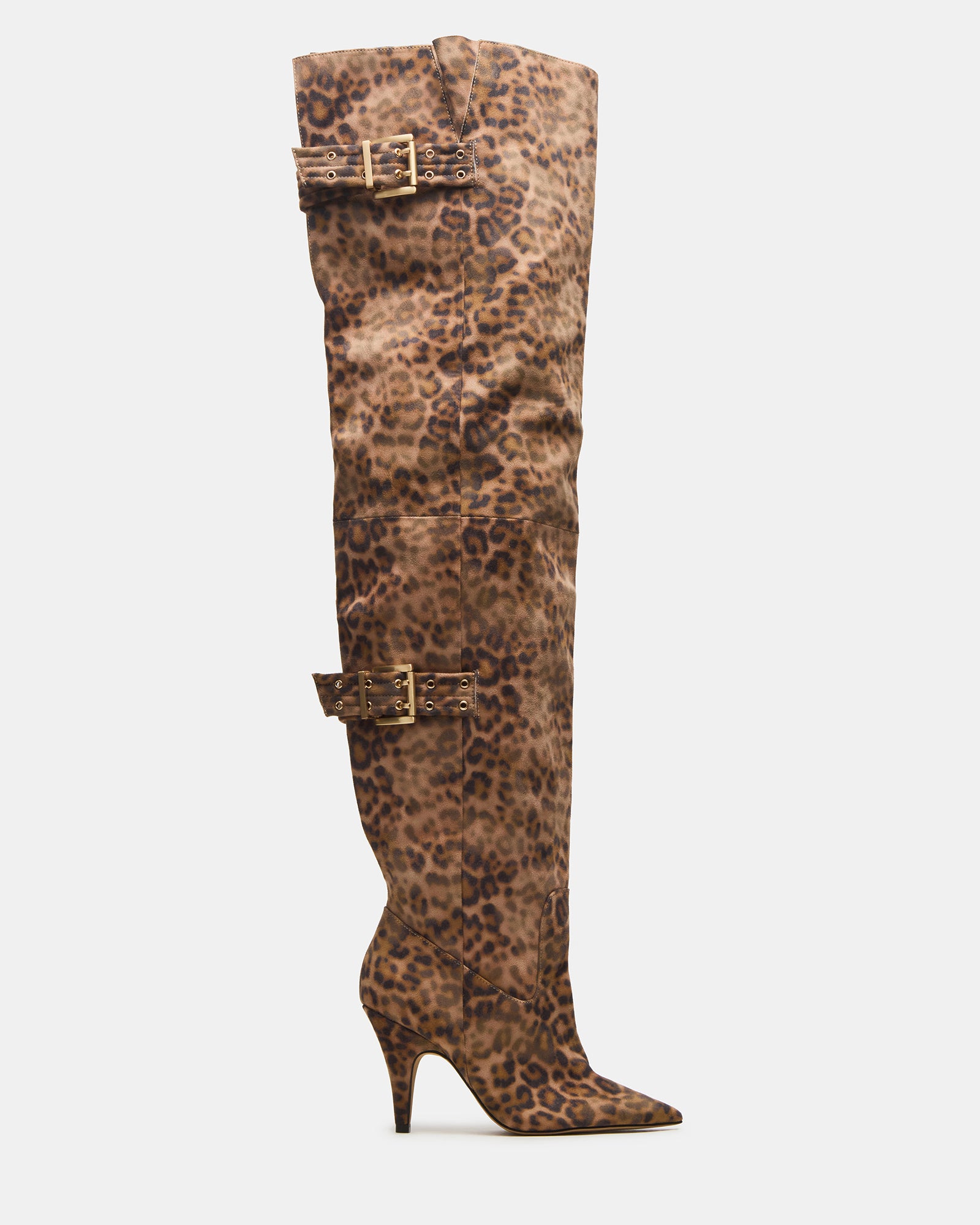 BADDIE Leopard Over-The-Knee Moto Women's Boot – Steve Madden