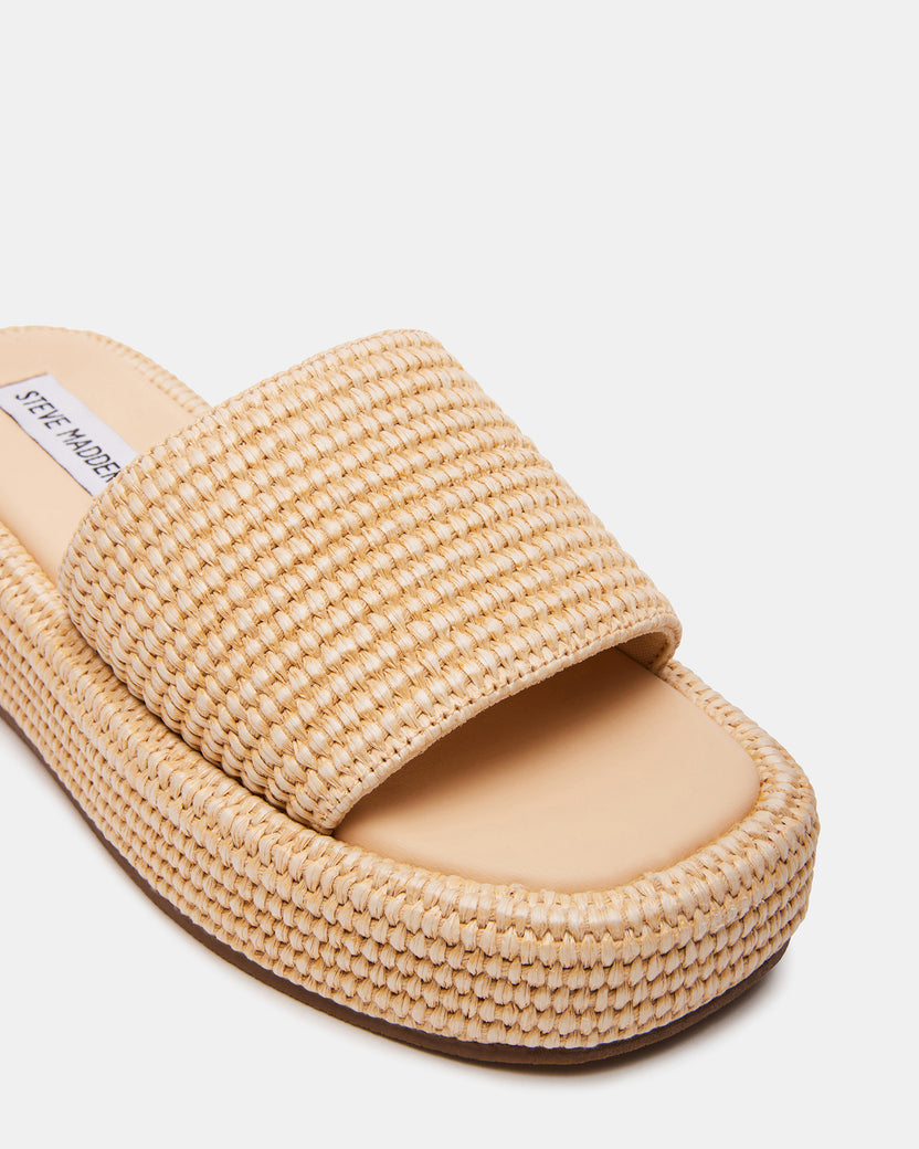 BEACHY Natural Platform Slide Women's Sandal – Steve Madden