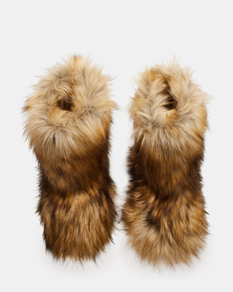 BEASTIE Tan Multi Faux Fur Bootie | Women's Booties – Steve Madden