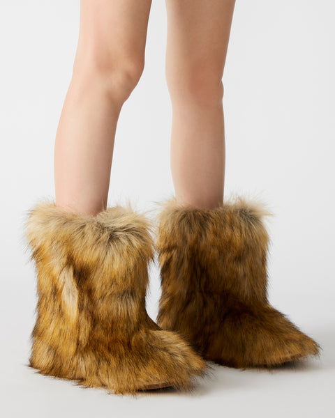 BEASTIE Tan Multi Faux Fur Bootie | Women's Booties – Steve Madden