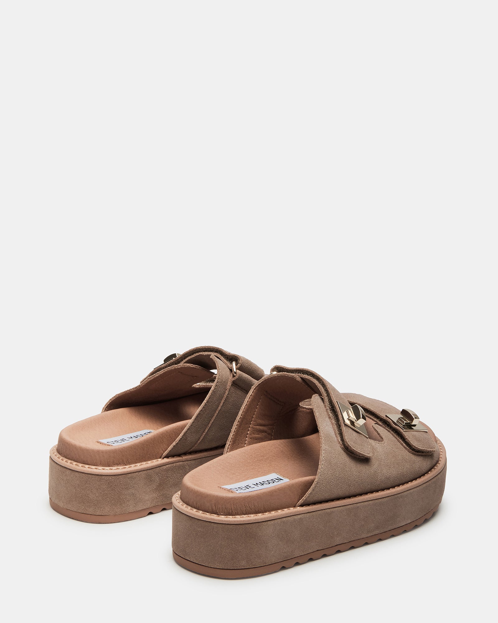 BIGSCHMONA Taupe Suede Platform Slide Sandal | Women's Sandals – Steve ...