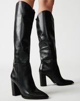 BIXBY Black Leather Knee-High Boot | Women's Boots – Steve Madden