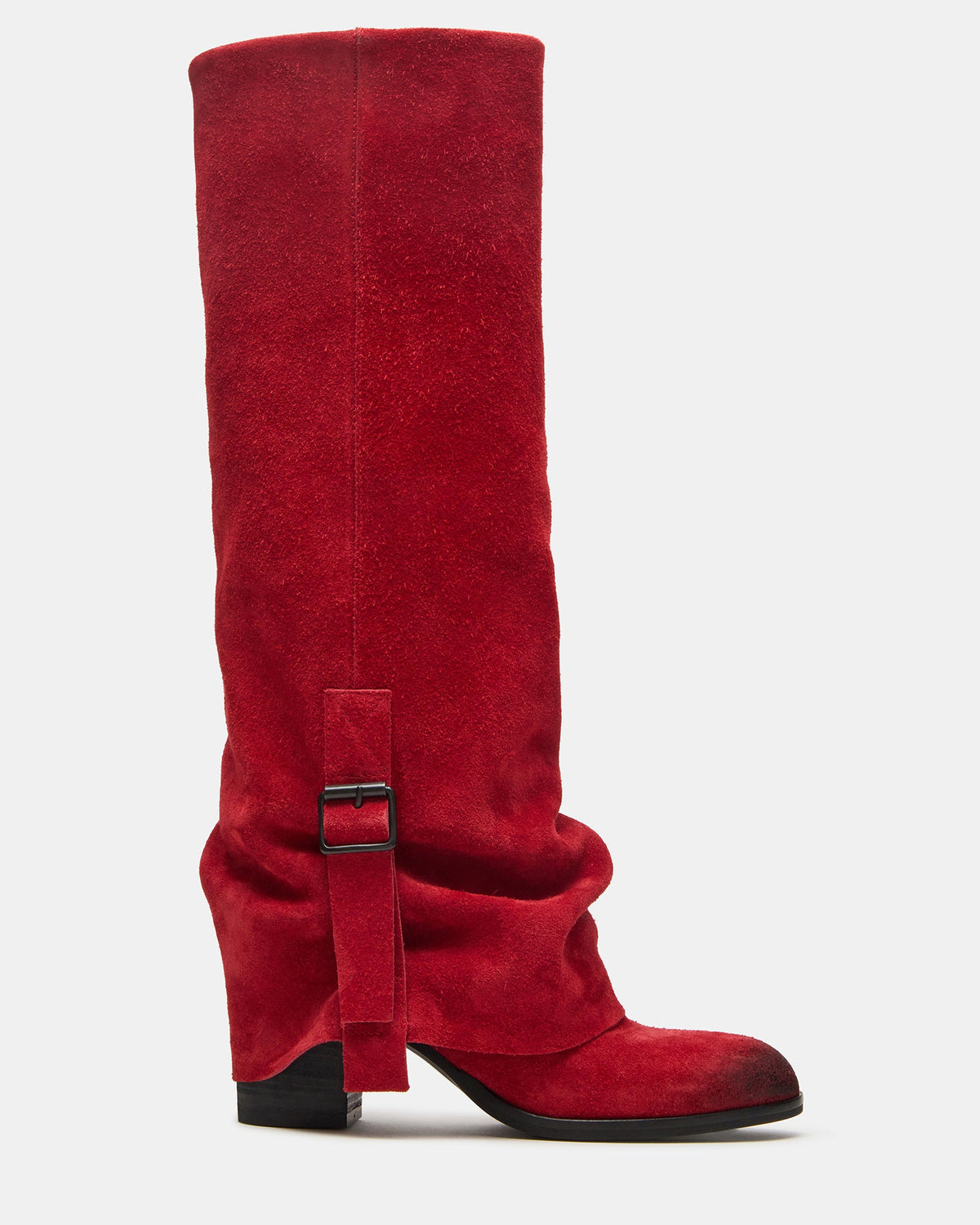 BOZEMAN Red Suede Knee-High Fold-Over Cuffed Women's Boot – Steve Madden