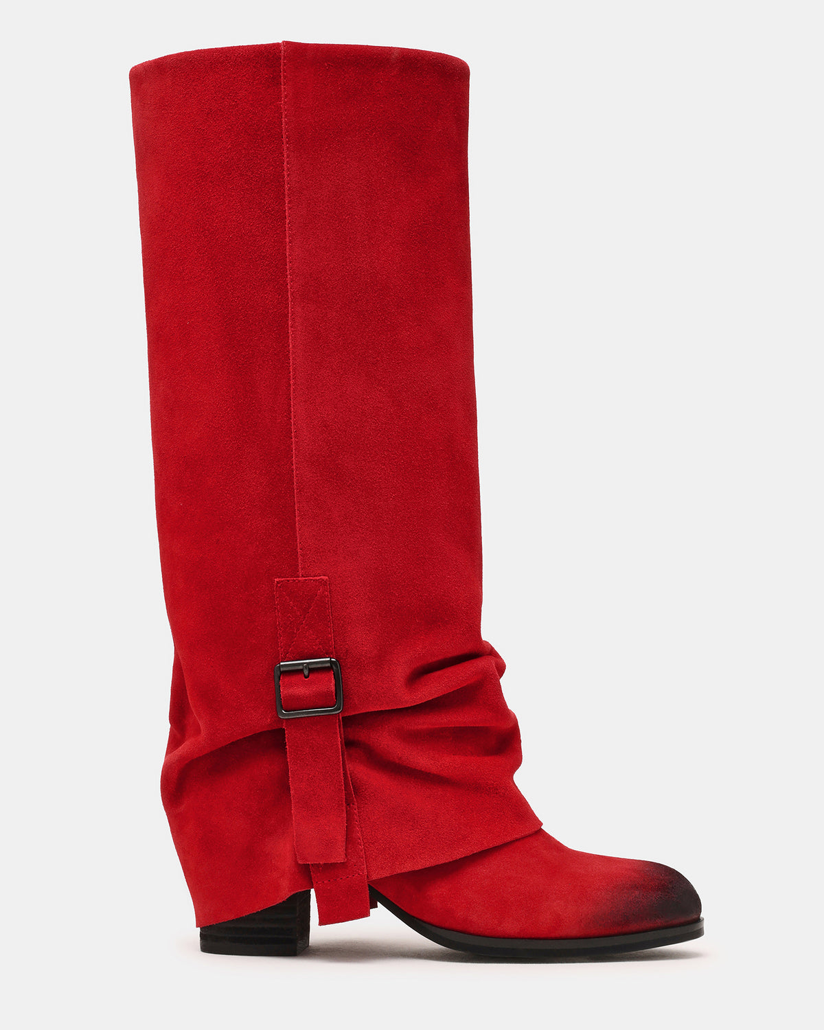 BOZEMAN Red Suede Knee-High Fold-Over Cuffed Women's Boot – Steve Madden