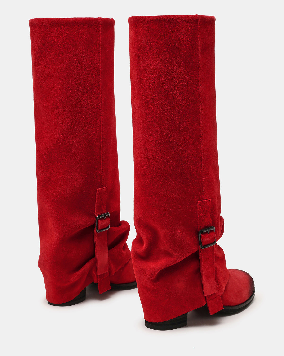 BOZEMAN Red Suede Knee-High Fold-Over Cuffed Women's Boot – Steve Madden