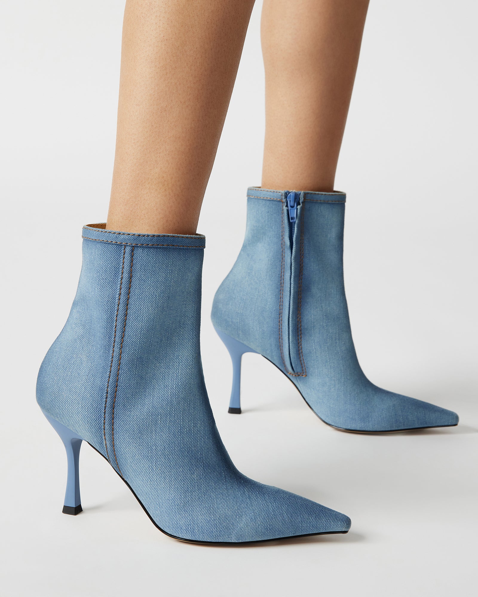 BRECKEN Denim Fabric Ankle Bootie | Women's Booties – Steve Madden