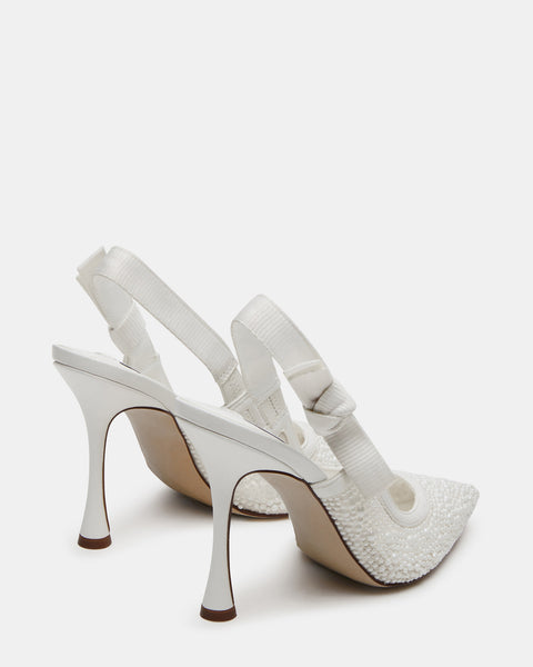 BRI White Lace Slingback Pump Heel | Women's Heels – Steve Madden