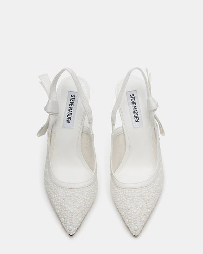 BRI White Lace Slingback Pump Heel | Women's Heels – Steve Madden