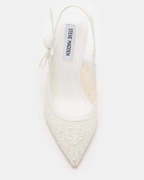 BRI White Lace Slingback Pump Heel | Women's Heels – Steve Madden