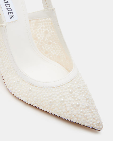 BRI White Lace Slingback Pump Heel | Women's Heels – Steve Madden