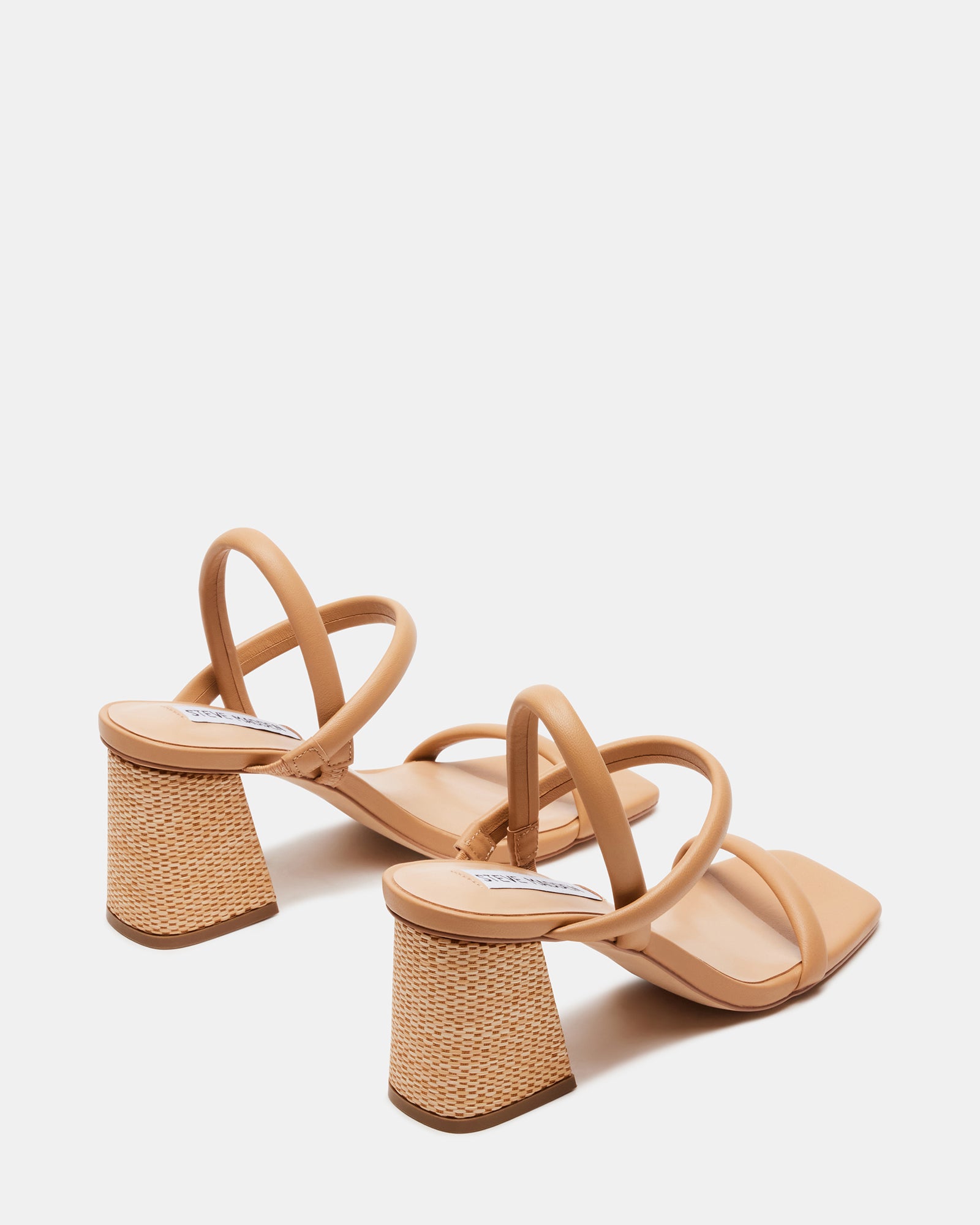 CARAH Natural Leather Square Toe Block Heel | Women's Heels – Steve Madden