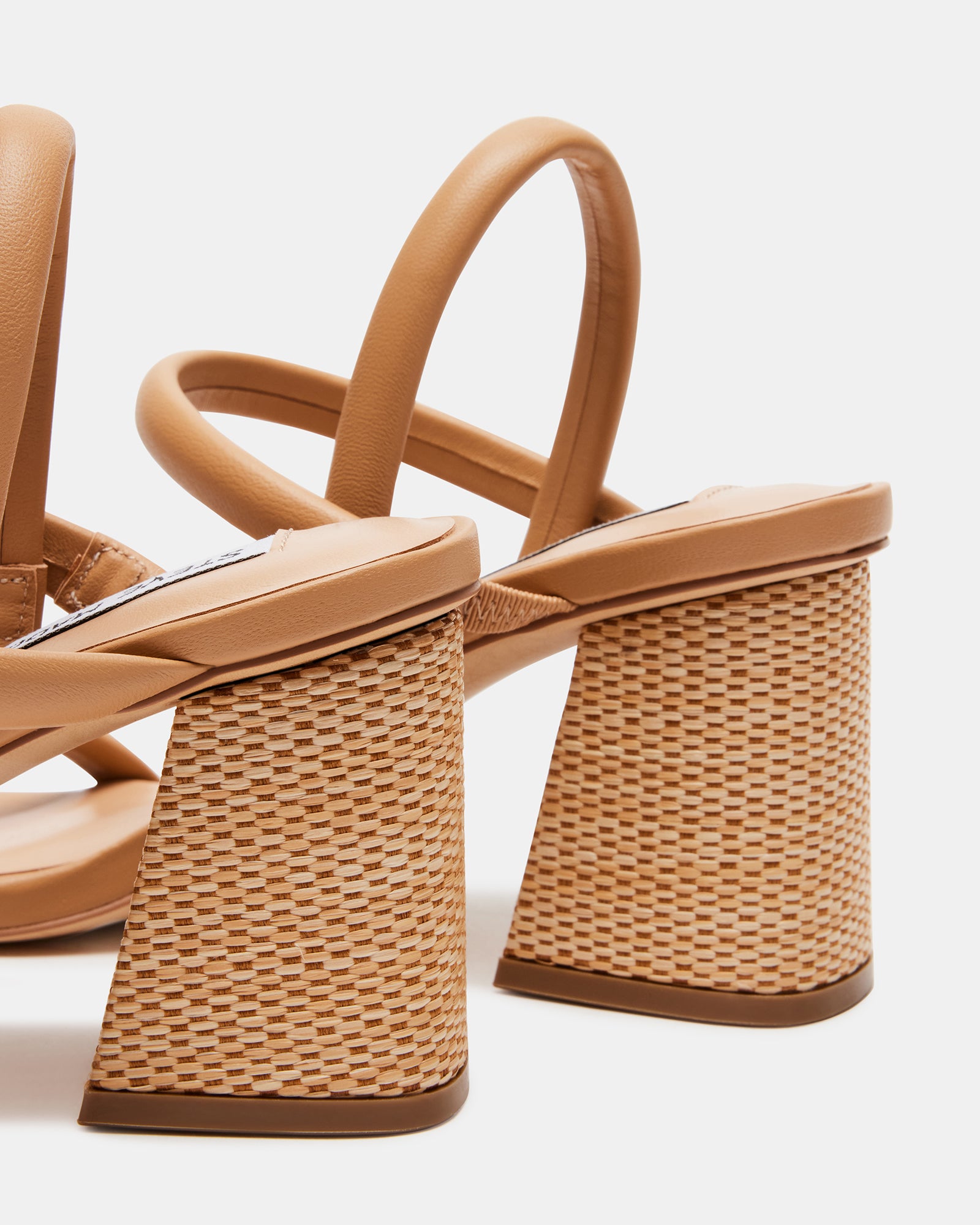CARAH Natural Leather Square Toe Block Heel | Women's Heels – Steve Madden