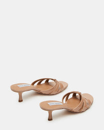 CARY Tan Patent Leather Square Toe Strappy Mule Heel | Women's Heels – Steve Madden