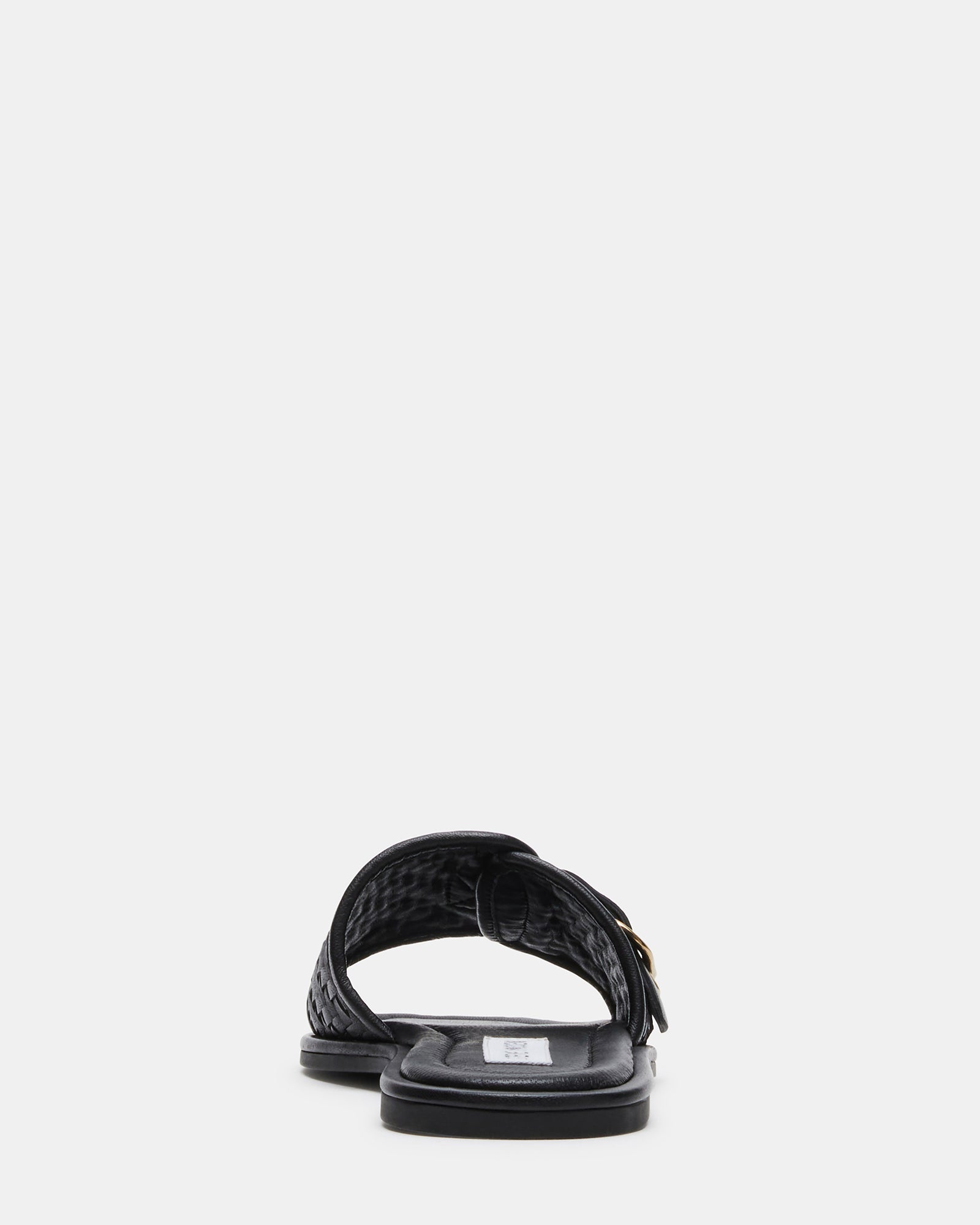 COINS Black Leather Woven Slide | Women's Sandals – Steve Madden