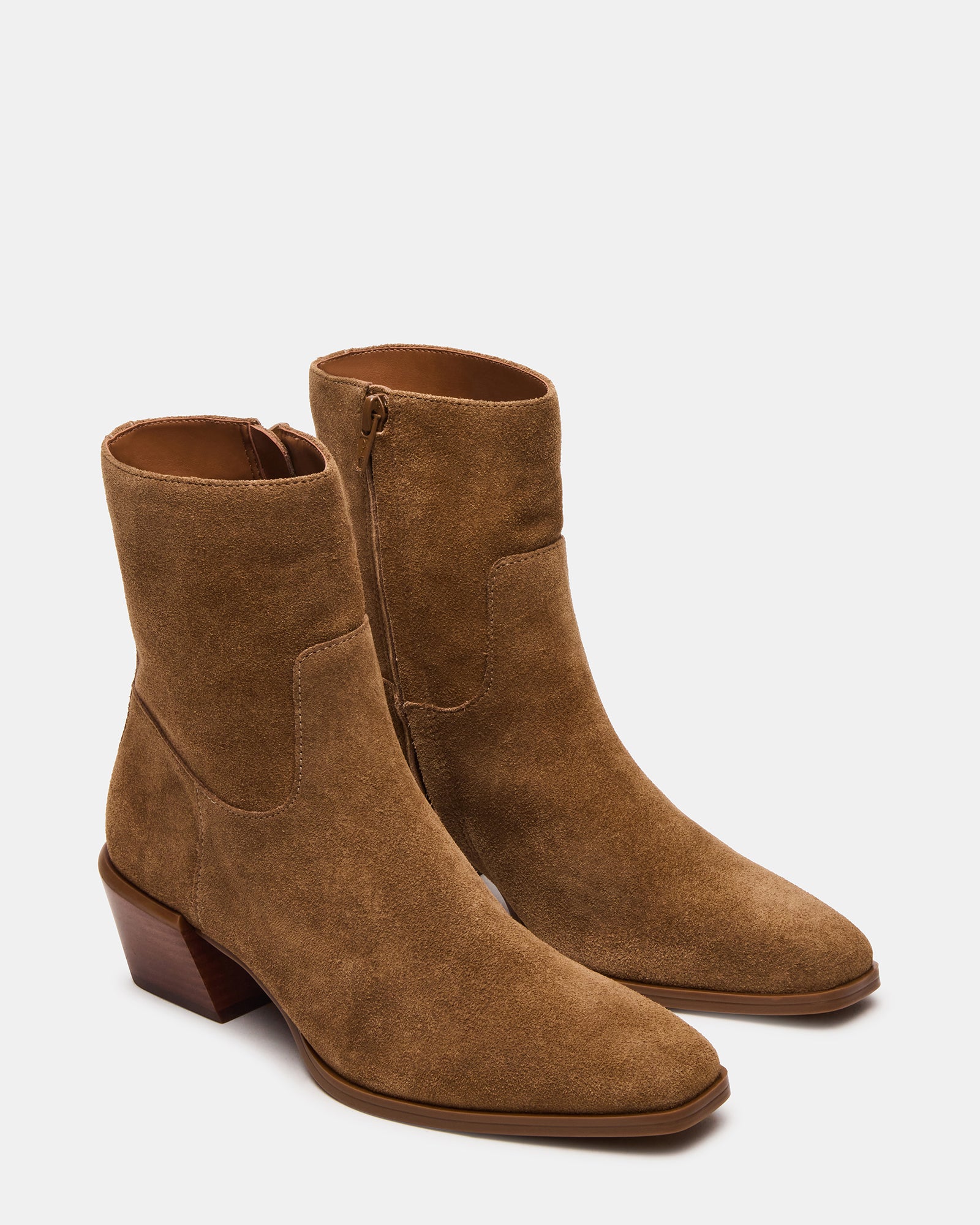 DANEY Taupe Suede Square-Toe Women's Ankle Boot – Steve Madden