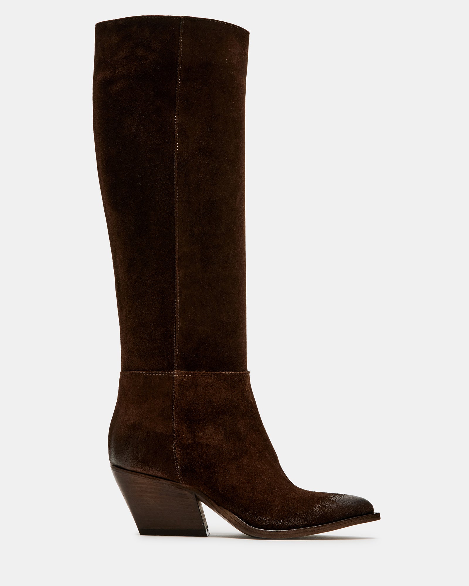 DEVINA Brown Suede Knee High Boot | Women's Boots – Steve Madden