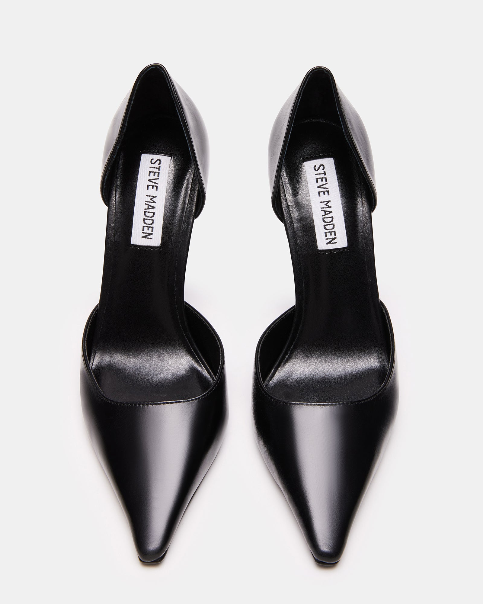 DEVON Black Leather Pointed Toe Pump | Women's Heels – Steve Madden
