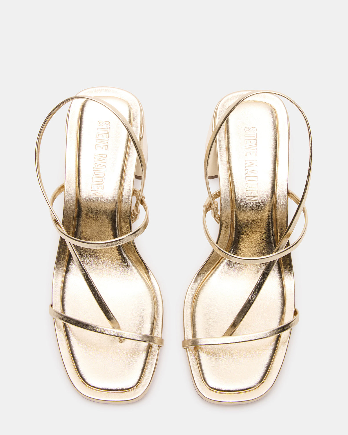 DIORA Gold Strappy Square-Toe Heel | Women's Heels – Steve Madden