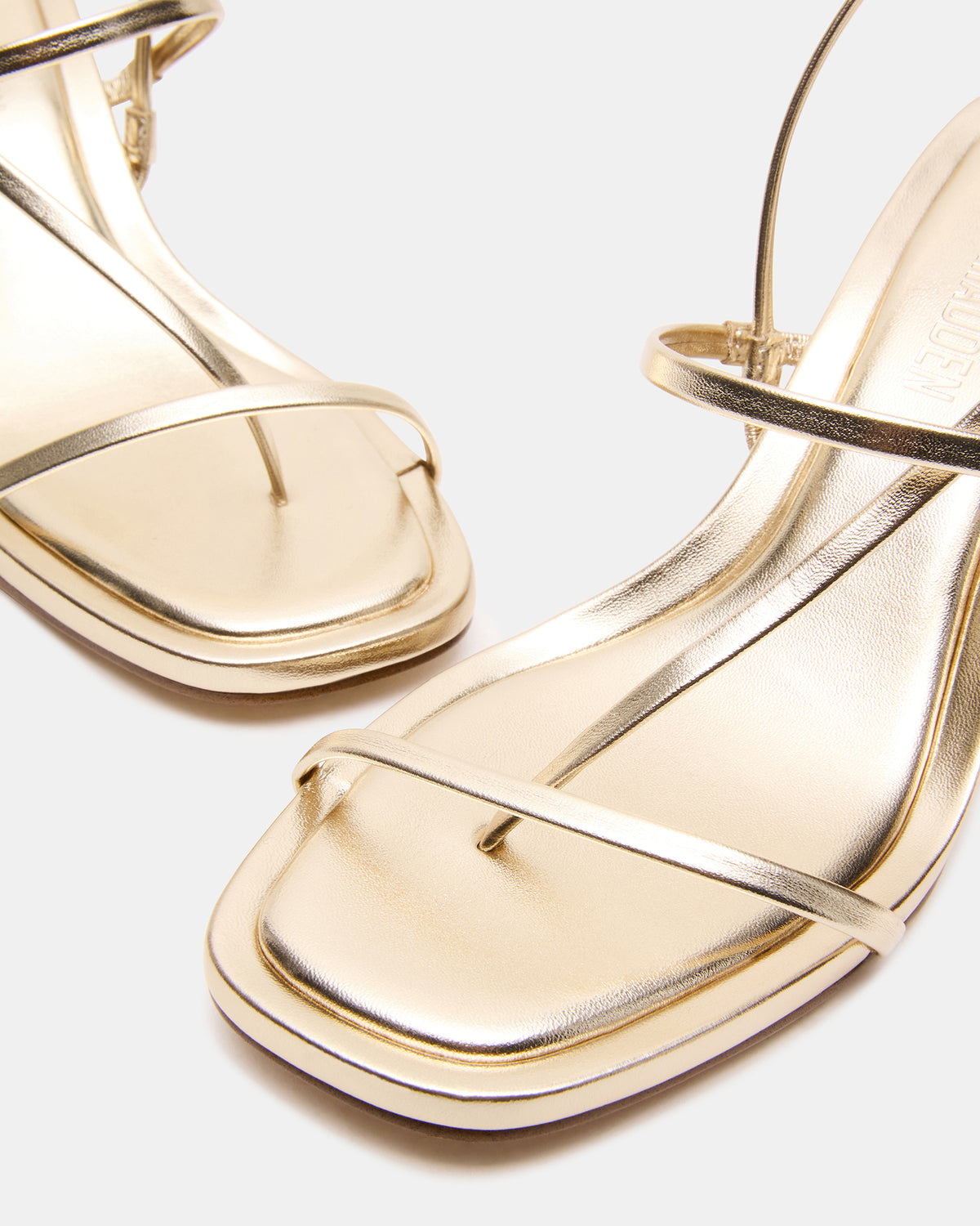 DIORA Gold Strappy Square-Toe Heel | Women's Heels – Steve Madden