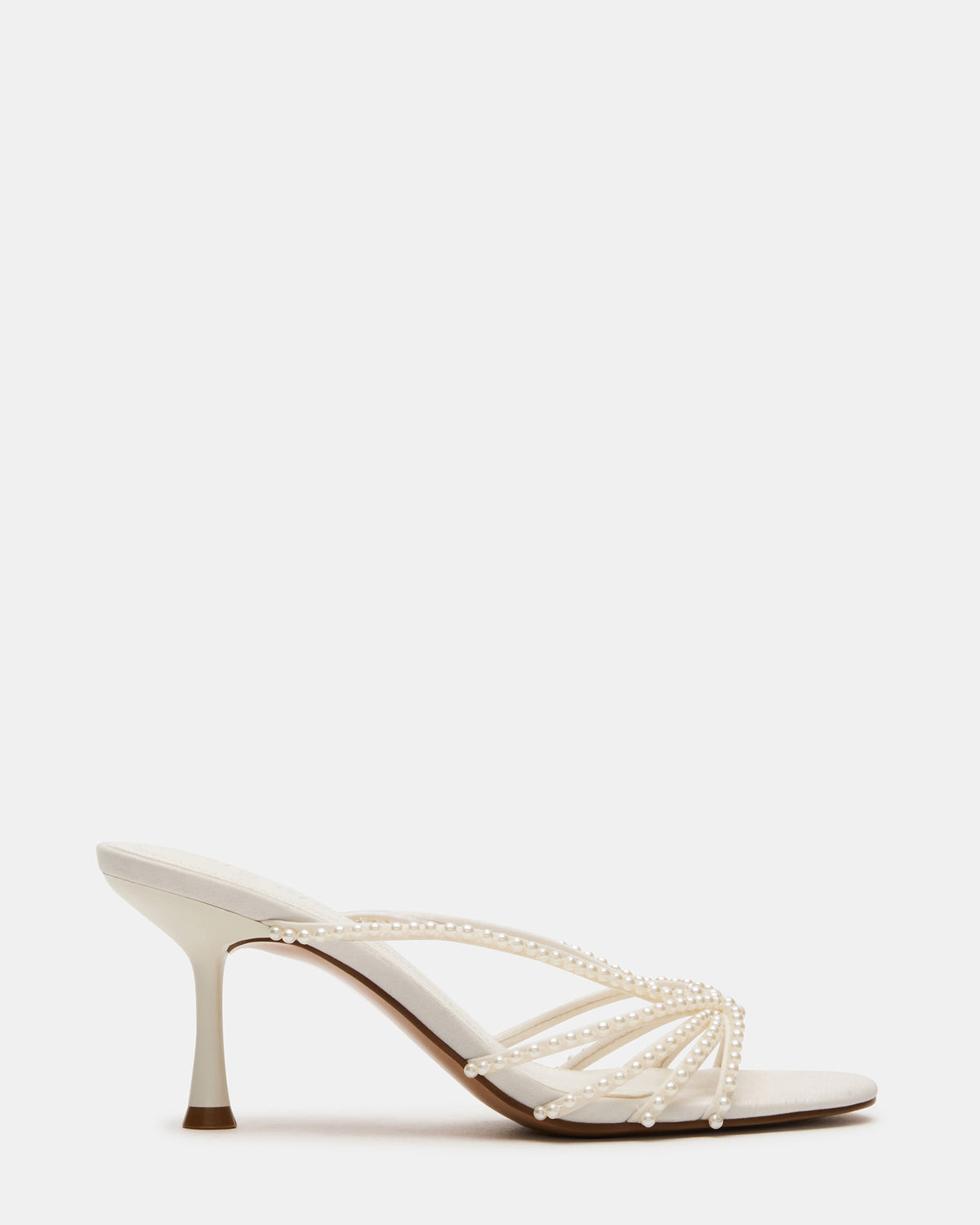 EDNA Pearl White Strappy Mule Women's Heel – Steve Madden