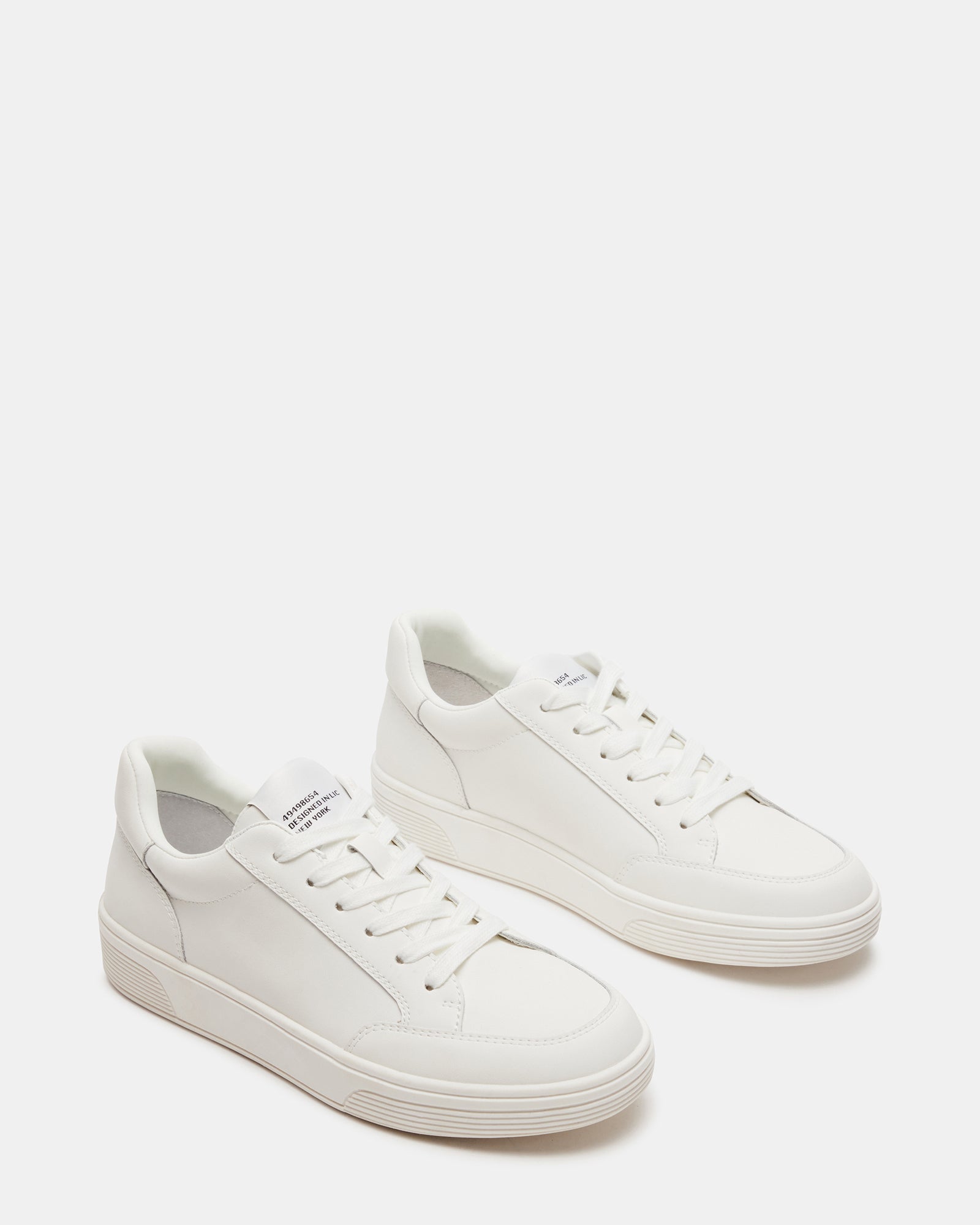 ENGAGE White Leather Basic Essential Lace-up Sneaker | Women's Sneakers ...