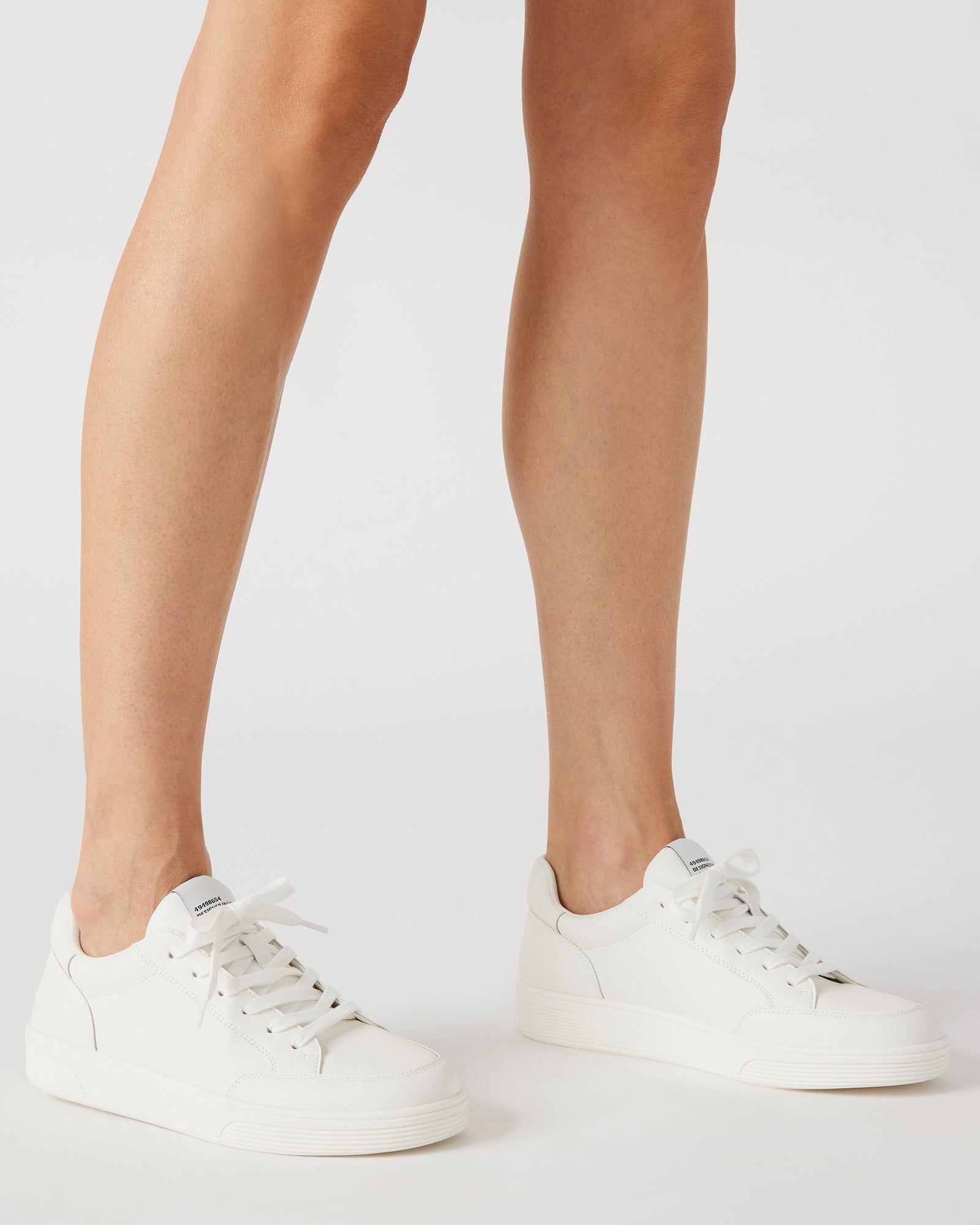 ENGAGE White Leather Basic Essential Lace-up Sneaker | Women's Sneakers ...