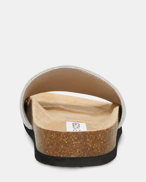 GRAVITY Silver Footbed Slide Sandal | Women's Sandals – Steve Madden