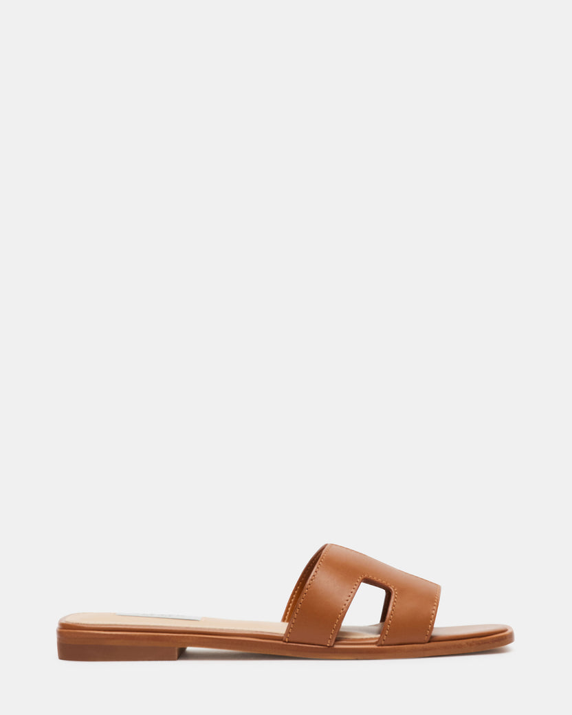 HADYN Cognac Leather Sandal | Women's Designer Sandals – Steve Madden